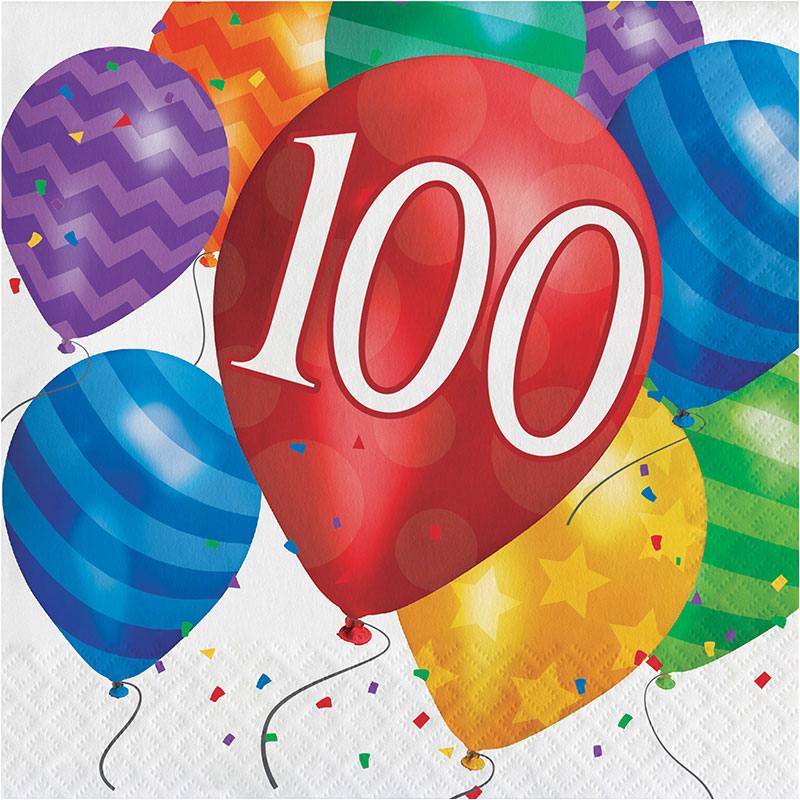 New 100th Birthday Luncheon Napkins 16 Napkins Per Package new-100th-birthday-luncheon-napkins-16-napkins-per-package